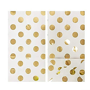 ADIDO EVA 100 PCS Gold Polka Dot Paper Bags Small Paper Party Treat Bags 5.1 x 3.1 x 9.4 Inch