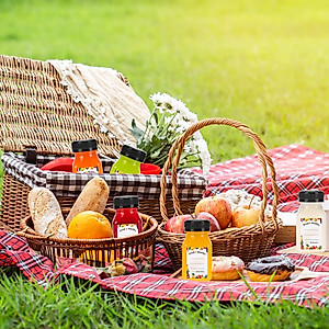 Moretoes 64pcs 4oz Plastic Juice Bottles with Caps, Mini Shot Bottles with Caps, 4 Oz Small Plastic Juice Containers with Lids and Label, Funnel and Brush, Reusable Plastic Bottles for Juicing