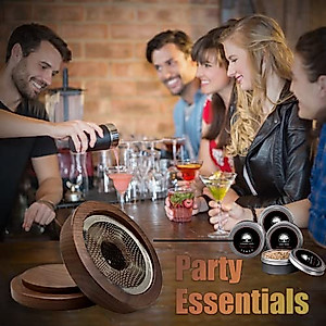 Cocktail Smoker Kit- Old Fashioned Smoker with Oak, Cherry, Apple and Pecan Wood Chips, Drink Smoker Infuser for Bourbon Whiskey Cocktail (walnut)