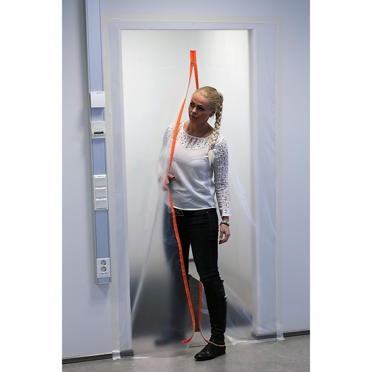 Professional Zipper Door, Dust Protection Wall, Barrier for Dust Containment - Heavy-Duty Construction Access Door - Plastic Sheeting Temporary Door, Zipper Barrier Room Seal - Reusable Doorway