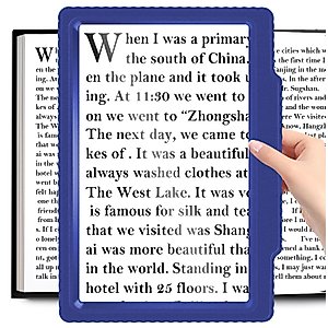 5X Large Page Magnifying Glass Large Viewing Area Magnifier for Reading, Handheld Lightweight Magnifier for Seniors and Low Vision Person Black