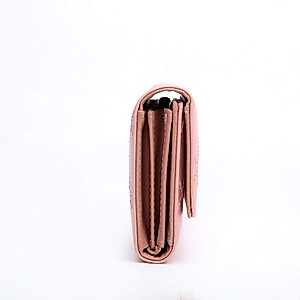 Xeminor Wallet Women's 3 Fold Wallet Ladies Long Wallet Ladies Gift Large Capacity Ladies Wallet Multi-function PU Leather Wallet 1Pcs Pink