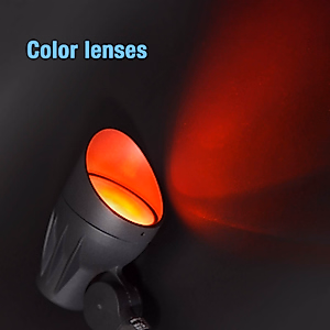 GOODSMANN Red Color Lenses with Metal Clip Transparent Glass Filter for Bulbs Spotlight Floodlight Diameter 2IN Light Shade Outdoor Landscape Decorate Lighting 9920-3520-R