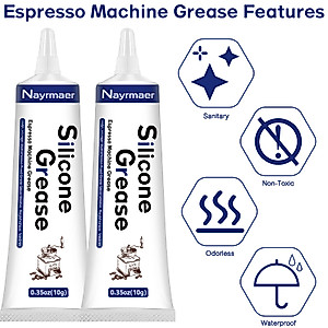 Espresso Machine Grease, 2 x 10g Silicone Grease Maintenance Kit for Care and Maintenance of All Coffee Machines, Food Grade Grease for All Expresso Machines