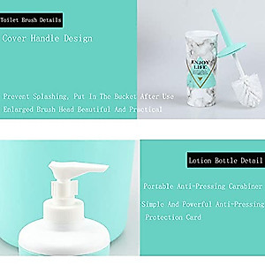 BAWAQAF Bathroom Set,Bathroom Decor Sets Accessories,6 Pcs Lavender Bathroom Accessories Set,Bathroom Accessory Set,Bathroom Accessories Set with Trash Can