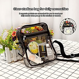 Grezea Clear Bag Stadium Approved, Crossbody Bags, Small Transparent Purse for Women See Through Handbag with Adjustable Strap for Concerts Sports Events, Fans, Game, Festivals…