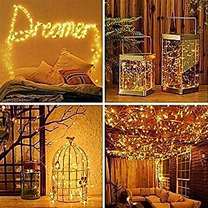 ZSMPY Fairy Lights Solar Lights Outdoor, 50/100/200 Lights,5m/10m/20m Fairy Lights Solar Christmas Lights for Patio, Garden, Home, Wedding, Pathway, Party (Warm White) (Size : 20m 200 Lights)