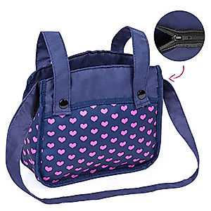 Bayer Design Baby Doll City Vario Pram, Blue Pink with Hearts Unicorn