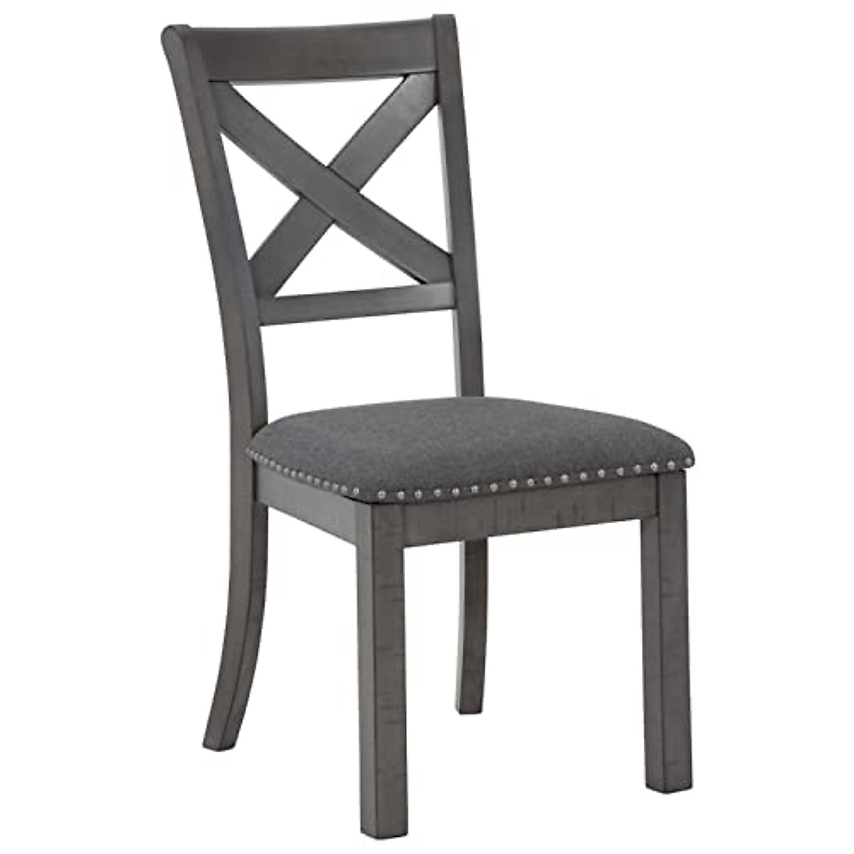 Signature Design by Ashley Myshanna Dining UPH Side Chair (2/CN), 20"W x 24"D x 38"H, Antique Gray