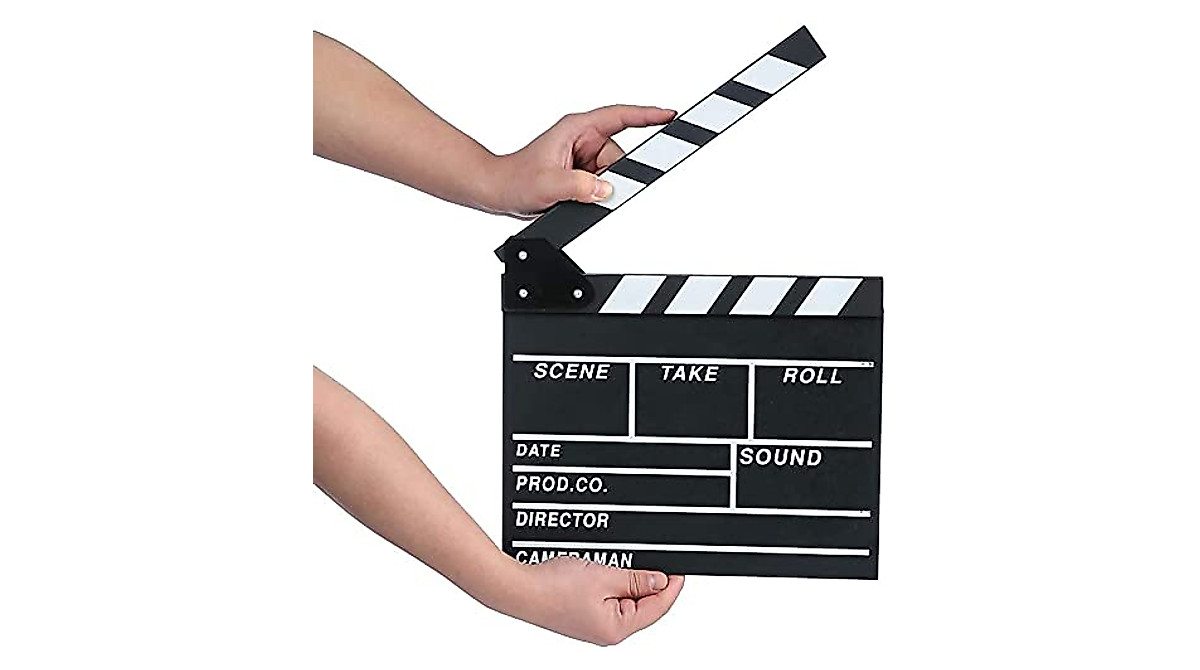 Movie Film Clap Board - Classic Hollywood Style & Erasable Pen