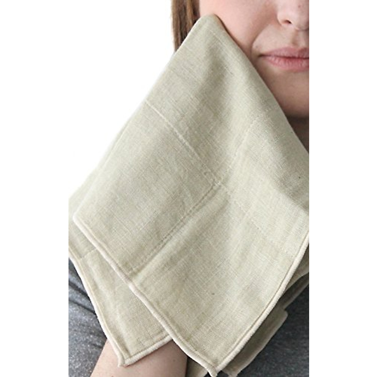 IPPINKA Nawrap Organic Cotton Face Towel, Durable, Absorbent and Quick-Dry, Green