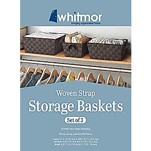 Whitmor Woven Strap Storage Baskets S/3-Espresso