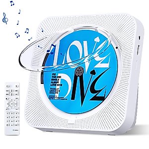 MICOCIOUS CD Player with Speakers Bluetooth Desktop CD Players for Home Kpop Music CD Player with LED Screen FM Radio Remote Control Timer Support AUX USB TF Card Playback