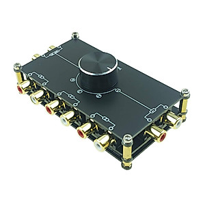 SOLUPEAK 4 in 1 Out RCA Stereo Audio Cable Switch,Source Input Signal switcher selector Splitter Passive Connector Distributor Box