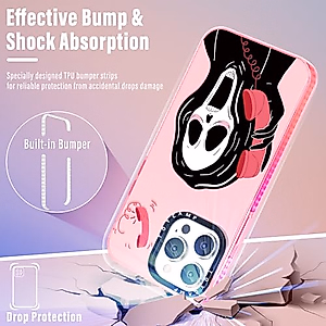 Toycamp for iPhone 13 Case with Ring Kickstand, Cute Design for Women Girls Girly Boys Teens Skeleton Skull Cartoon Print Case Cover for iPhone 13 (6.1 inch)