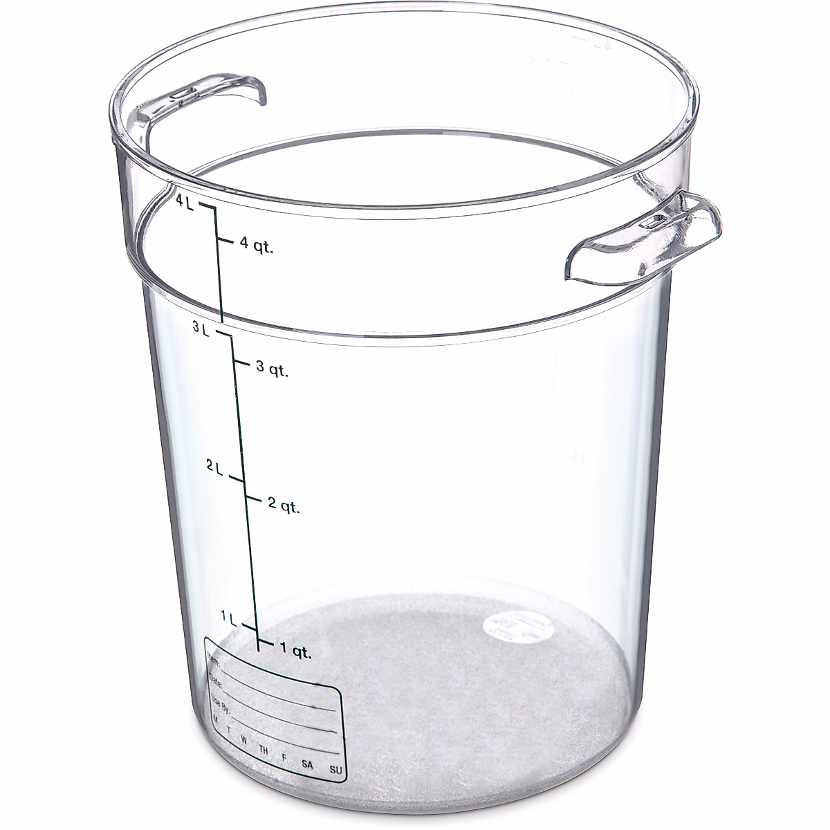 Carlisle FoodService Products Storplus Round Food Storage Container with Stackable Design for Catering, Buffets, Restaurants, Polycarbonate (Pc), 4 Quart, Clear, (Pack of 12)