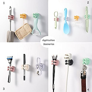4 Pcs Silicone Waterproof Toothbrush Holders,Multi-Function Self Adhesive Hooks for Hanging Key Clothes Towel Cable for Kitchen Bathroom Home Office White