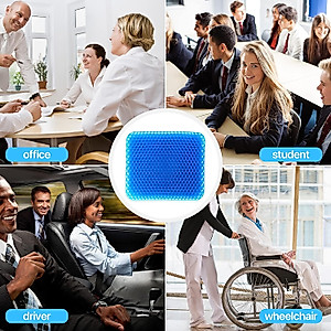 Premium Gel Seat Cushion for Sciatica Relief, Ergonomic Comfort, and Back Pain - Ideal for Office, Car Seats, Truck, Gaming, Wheelchairs - Comfort Cushion with Memory Foam Support