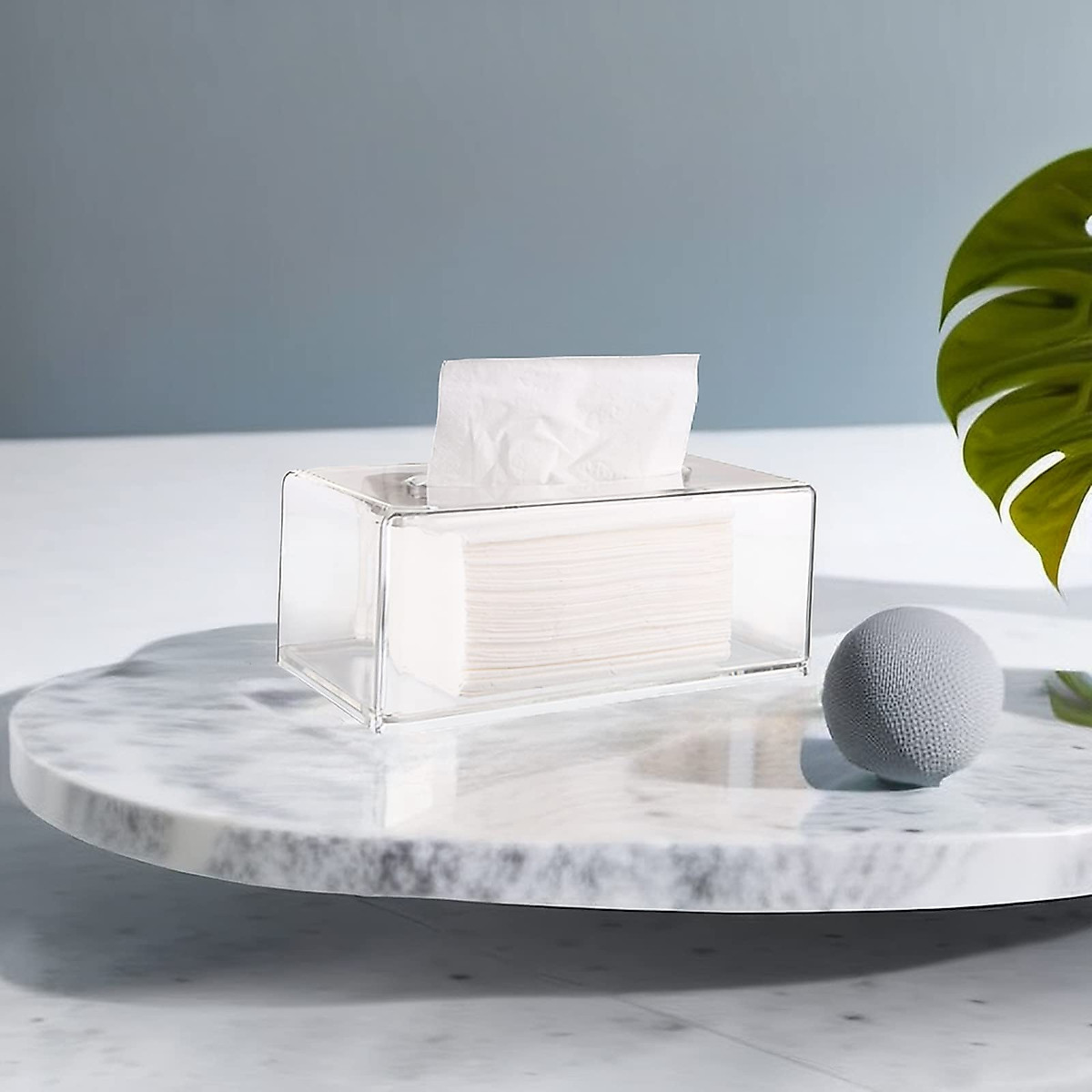 Yopay 2 Pack Clear Tissue Dispenser Box, Large Facial Acrylic Tissue Box Cover Holder, Napkin Organizer for Bathroom, Kitchen and Office Room, Rectangle, 10" L X 5.3" W X 4.3" H