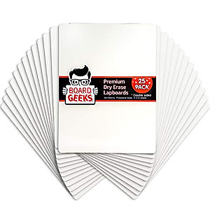 Board Geeks 25 Classroom Dry Erase Board for Kids 9"x12"- Small White Boards for Students, White Board for Kids, Teachers - Mini White Boards | Double Sided Small White Board Bulk (25 Pk)