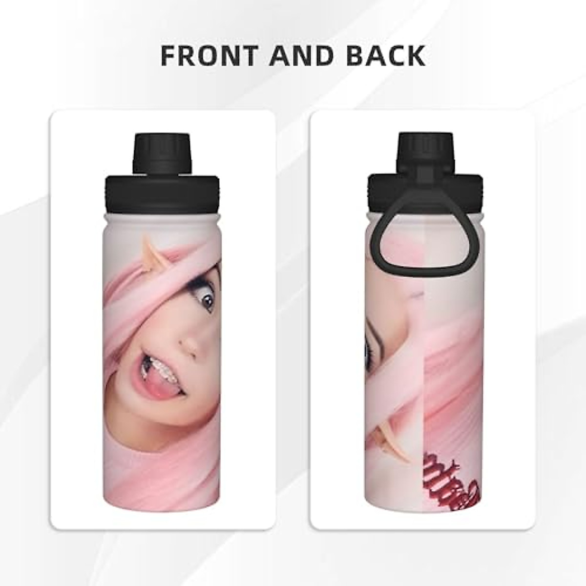 Eevikion Belle Artist Delphine Stainless Steel Insulated Tumbler Sports Water Bottle Hot and Cold Travel Cup 18oz