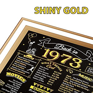 FALAMON Framed 50th Birthday Gifts for Men or Women, 8x10 Inch Birthday Decorations Anniversary Poster, 50 Year Old Birthday Card Party Supplies Gifts for Wife Husband, Back in 1973