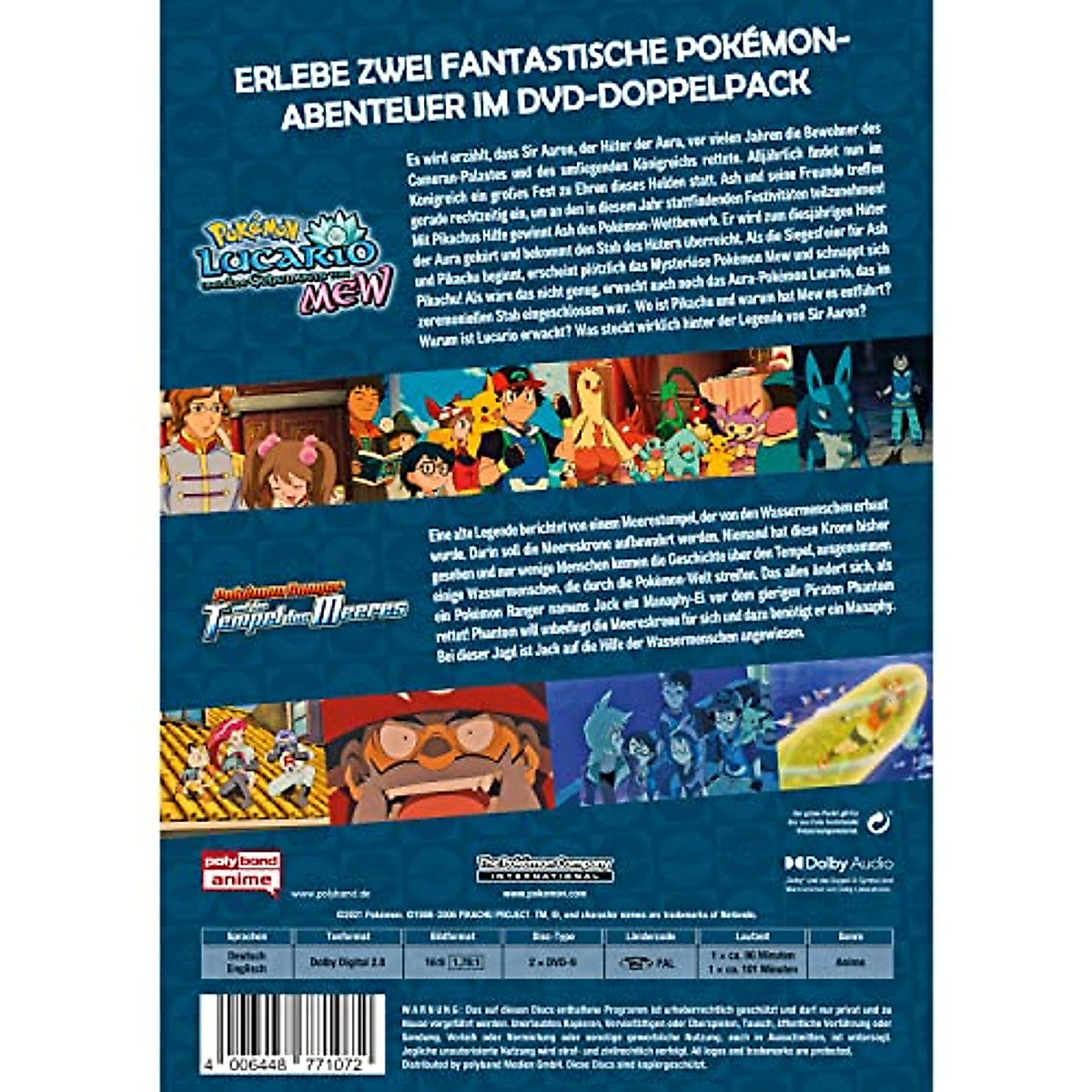 Pokémon: Lucario und das Geheimnis von Mew / Pokémon Ranger und der Tempel des Meeres - 2-Movie-Box