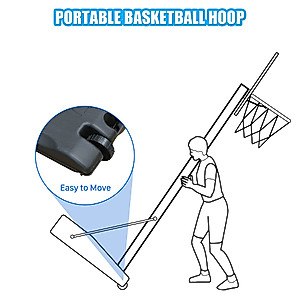 Basketball Hoop Outdoor Portable Adjustable Basketball Goal System with Height Adjustable 28 in inches Backboard & Wheels for Children Youth Adult at Indoor Outdoor