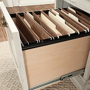 Sauder Barrister Lane Home Office Executive Desk in White Plank, White Plank Finish