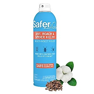 Safer Brand Safer Home SH111 Indoor Ant, Roach, Spider, Fly, Silverfish & Flea Killer Spray – CFC Free Aerosol Made with Natural Oils – 13.25 oz, 13.25 Ounce (Pack of 1), Blue
