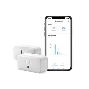 SONOFF S40 WiFi Smart Plug with Energy Monitoring, 15A Smart Outlet Socket ETL Certified, Work with Alexa& Google Home, IFTTT Supporting, 2.4Ghz WiFi Only (2-Pack)