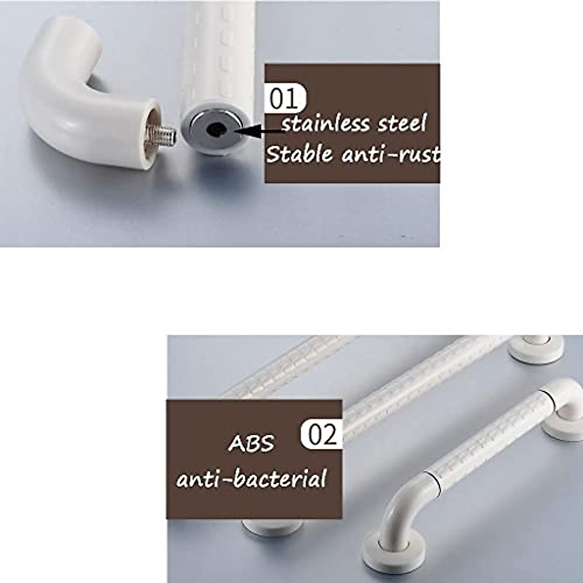 CRODY Grab Bars for Bathroom, Bar Shower Handle, Stainless Steel Safety Hand Rail Support for Elderly, Bathroom Safety Bar Non-Slip Straight Handrail, Stairway Handrail, Towel Rack Toilet Auxiliary/42