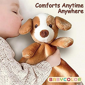 Dog Security Blanket for Baby Boy Girl, 15" Soft Loveys for Babies, Dog Lovey Blanket Great Gifts for Birthday Baby Shower, Puppy Blankie
