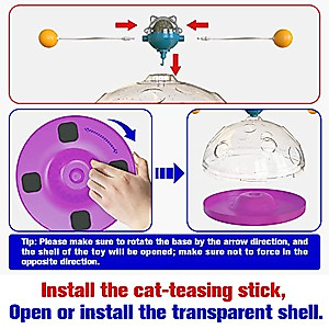 TACKDG Cats Treasure Chest Cat Toy Kitty Toys Kitten Track Ball Teaser Catnip Balls with Feather Interactive Indoor Pets Supplies Supply Funny Gift A