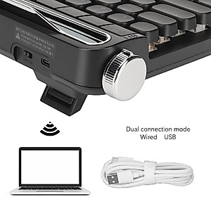 Red Switch Typewriter Mechanical Keyboard, 100 Keys RGB Backlight Retro Bluetooth Gaming Keyboard, Keyboard for Windows for Android for iOS (Black)