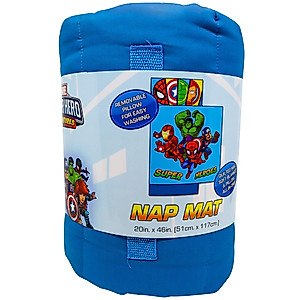 Jay Franco Marvel Super Hero Adventures Hero Time Nap Mat - Built-in Pillow and Blanket Featuring The Avengers - Super Soft Microfiber Kids'/Toddler/Children's Bedding, Age 3-5