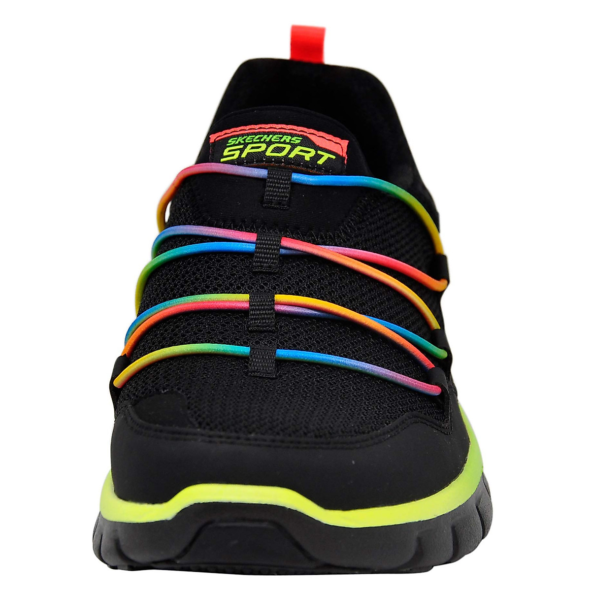 Skechers Sport Women's Loving Life Memory Foam Fashion Sneaker, Black/Black/Multi, 11 M US