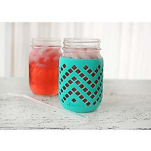 JarJackets Silicone Mason Jar Sleeve - Fits 16oz (1 pint) REGULAR-Mouth Jars | Package of 4 (Multicolor)