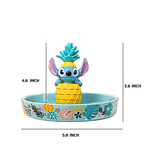 Disney Lilo & Stitch Ring Holder Jewelry Dish - Resin 3D Stitch Ring Dish - Official License Jewelry Tray for Engagement Ring