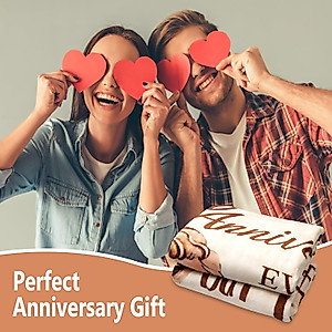 Wedding Anniversary Blanket 1 Year for Women Men - Happy 1st Anniversary 50" X 60" Soft Throw Blanket - Romantic Gift for Couple Wife Husband