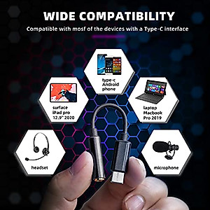 USB C DAC-USB C Headphone Adapter-Portable 32 Bit Headphone Amplifier-Type C to 3.5mm Jack Adapter-Premium Sound Enhancer for Google Pixel 3 4XL Samsung Galaxy S20 Note 10 10+(USB Type C)
