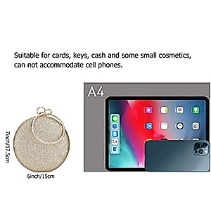 Women's Round Ball Clutch Rhinestone Ring Handle Designer Wristlets Handbag Purse Wedding Party Prom Evening Bag (Silver)