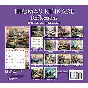 Thomas Kinkade Special Collector's Edition with Scripture 2021 Deluxe Wall Calen: Reflections