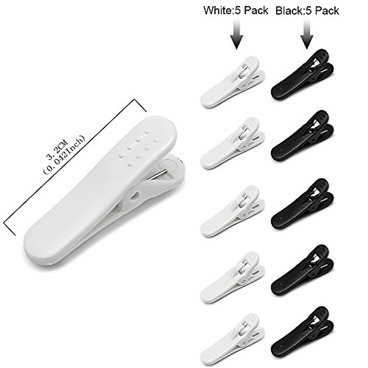 iMangoo 10 Pack Small Headphones Wire Clips to Keep Earphone/Microphone Cord in Place for Fitting Running Hiking Exercising Headset Cable Fixing Holder Headphone Mount Cable Clothing Clip White Black