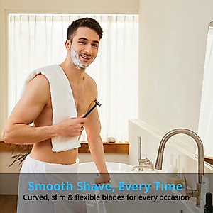 Dorco Pace 2 Plus Disposable Razor 2 blades Pivoting Head Open-Flow for Easy Rinsing with Lubricating Strip and Long Non-Slip Rubber Handle (30ct Rubber Handle)
