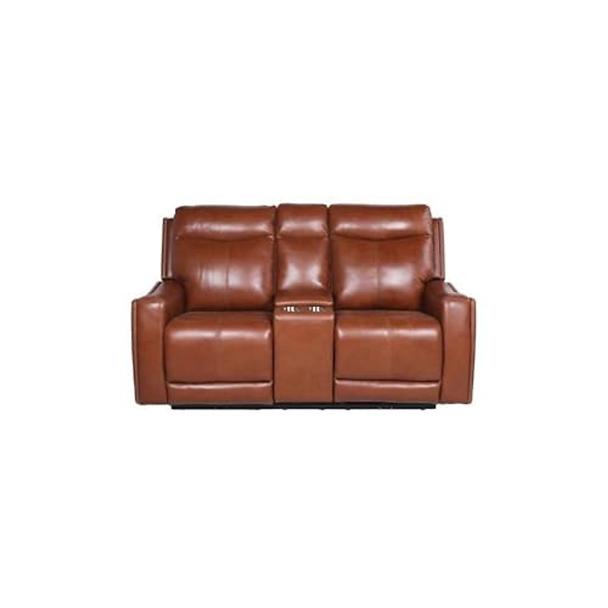Steve Silver Natalia Power Reclining Loveseat-Top-Grain, Articulating Headrest, USB Charging, Coach Color Love Seats, 72.5" L x 39" W x 42" H, Caramel Leather