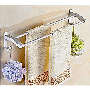 Towel rackTowel Rack Simple Towel Rack Bathroom Punch-Free Thickened Aluminum Towel Rack Kitchen Hanging Rod Load-Bearing Rust-Proof Towel Rail - A/40cm Bath Towel Rack