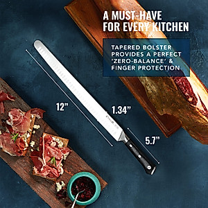 Cutluxe Extra-Long 14" Slicing Carving Knife – Brisket Knife, Razor Sharp Meat and BBQ Knife – High Carbon German Steel – Full Tang & Ergonomic Handle Design – Artisan Series