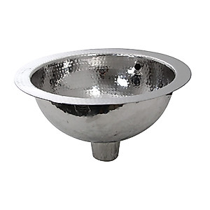 Nantucket Sinks ROS-OF 13" Hand Hammered S. Steel Bathroom Sink