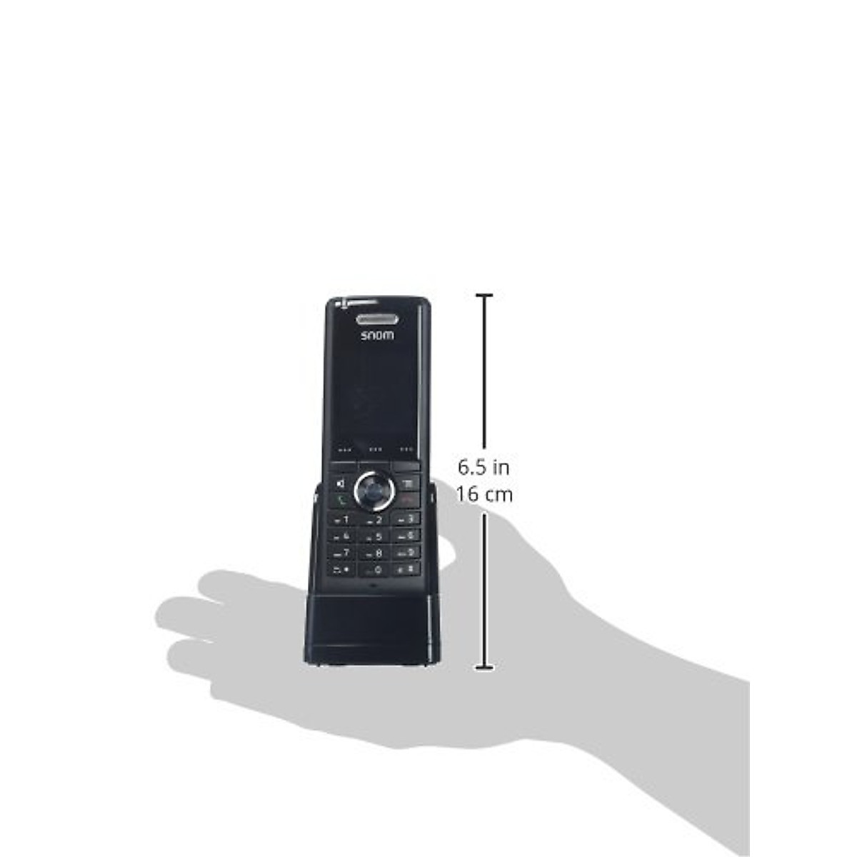 Snom M65 Professional DECT-Mobilteil (250 Stunden Standby, 2 Zoll 176 x 220 Pixel TFT, SW OTA-Upgrade, Vibrationsalarm, Gürtelclip, beleuchtete Tastatur), Schwarz, 00003969